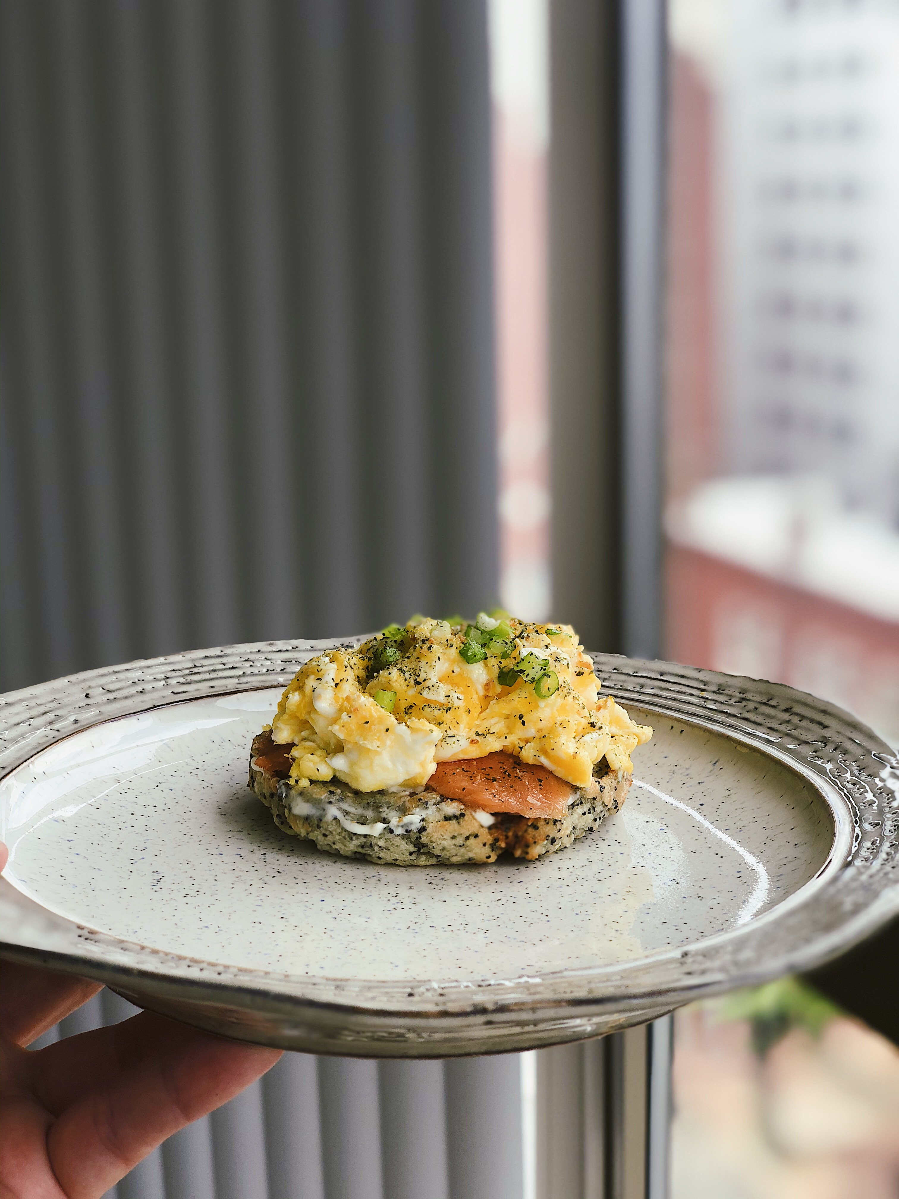 Soft Scrambled Waffle Toast with Smoked Salmon and Chives – Meag’s Eggs